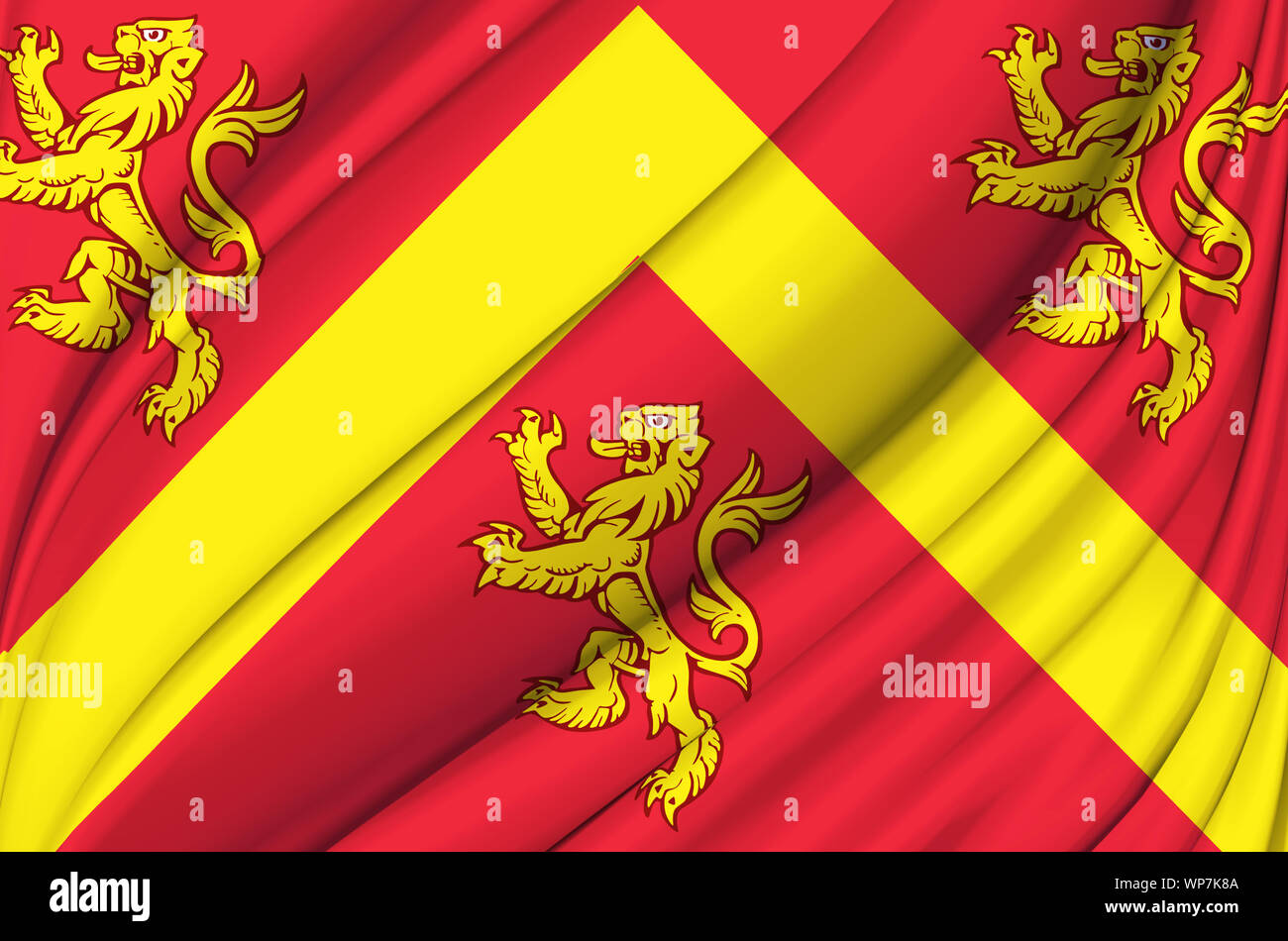 Anglesey waving flag illustration. Regions of England and United ...