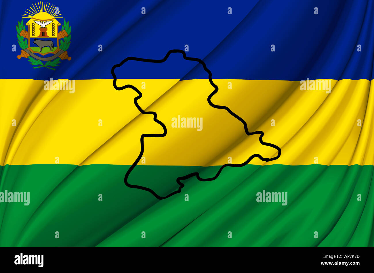 Anzoategui waving flag illustration. Regions of Venezuela. Perfect for ...
