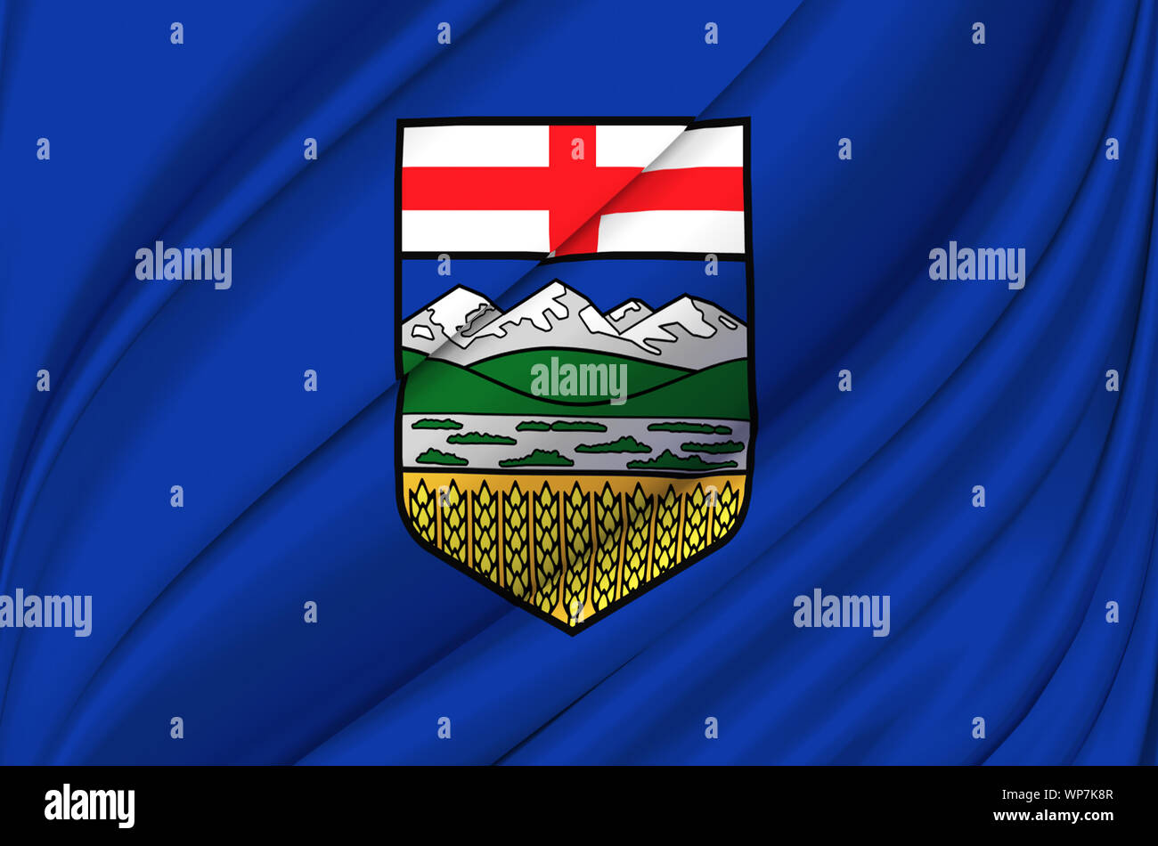 Alberta waving flag illustration. States, cities and Regions of Canada ...