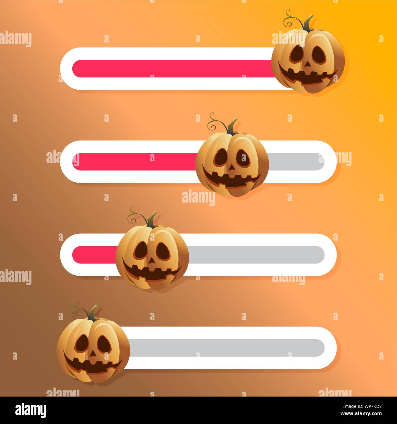 Halloween pumpkin, slider button for social story. Vector interface ...