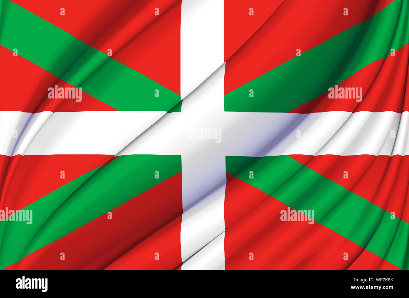 Basque Country waving flag illustration. Regions and cities of Spain ...