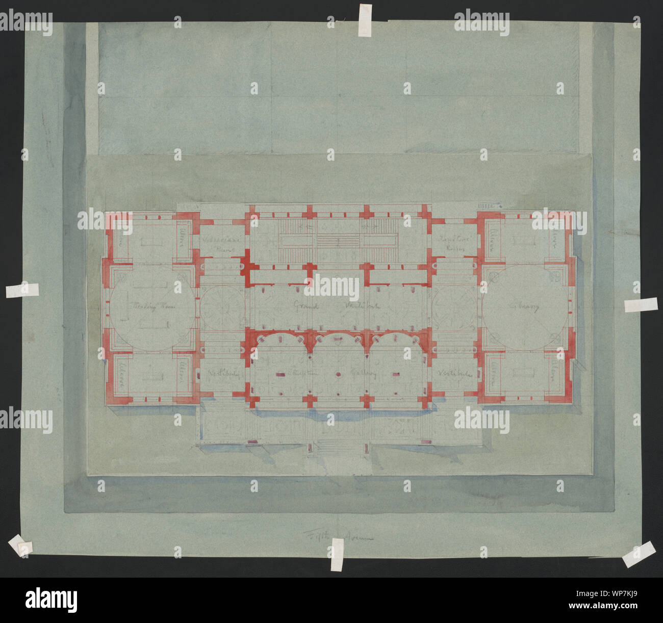 Lenox Library, New York, New York. First floor plan showing masonry ...
