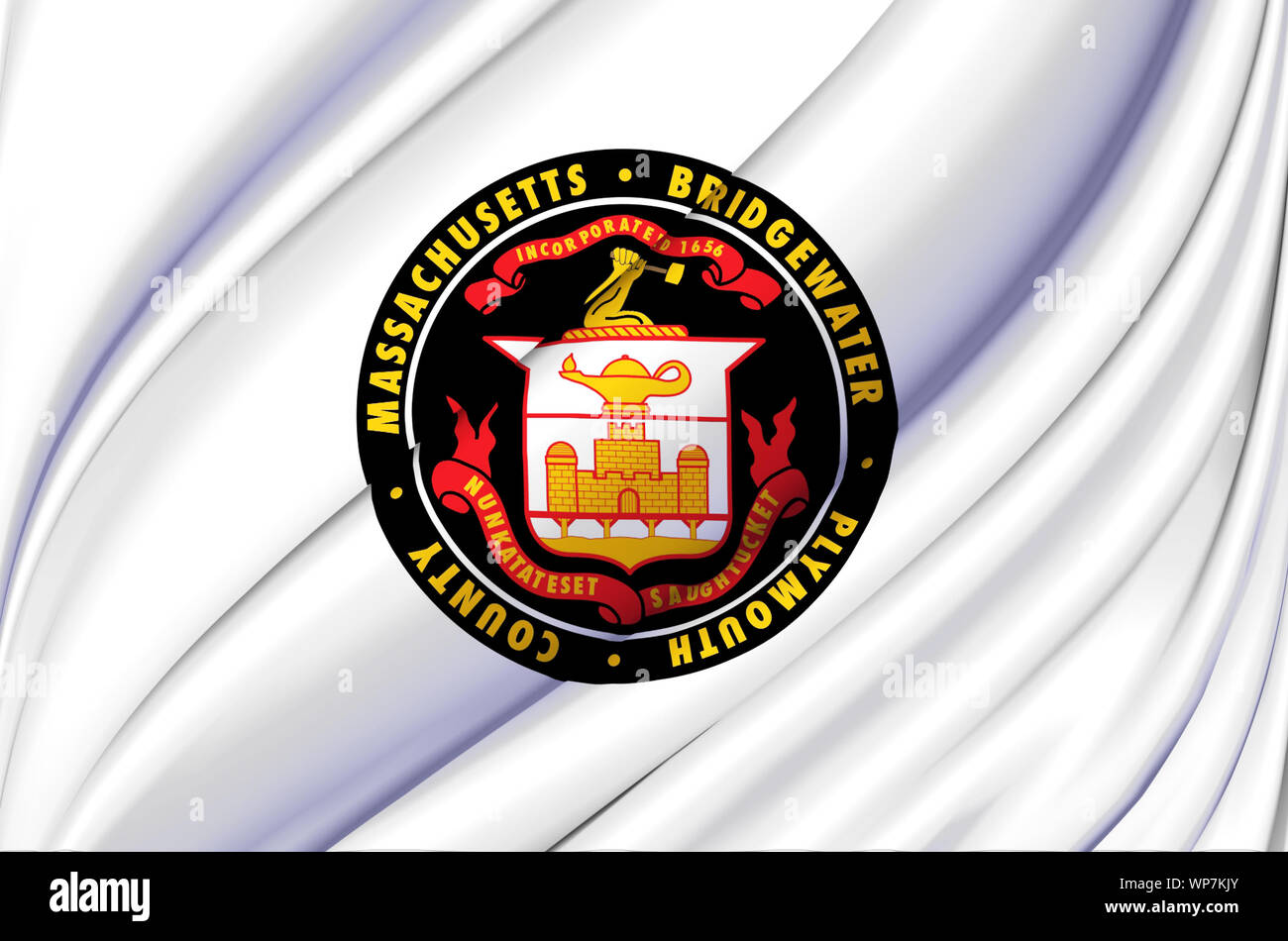 Bridgewater waving flag illustration. Regions and Cities of the United ...