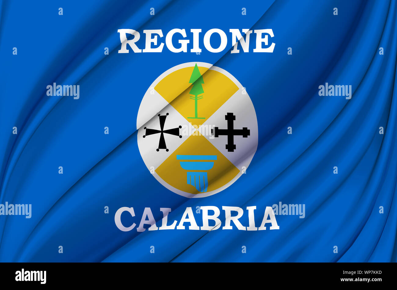 Calabria waving flag illustration. Regions of Italy. Perfect for background and texture usage ...