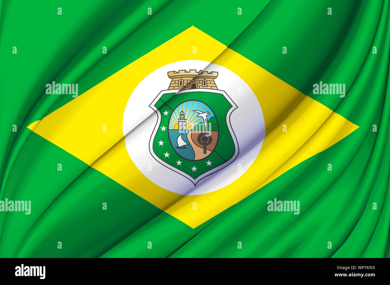 Ceara waving flag illustration. Brazilian states. Perfect for ...