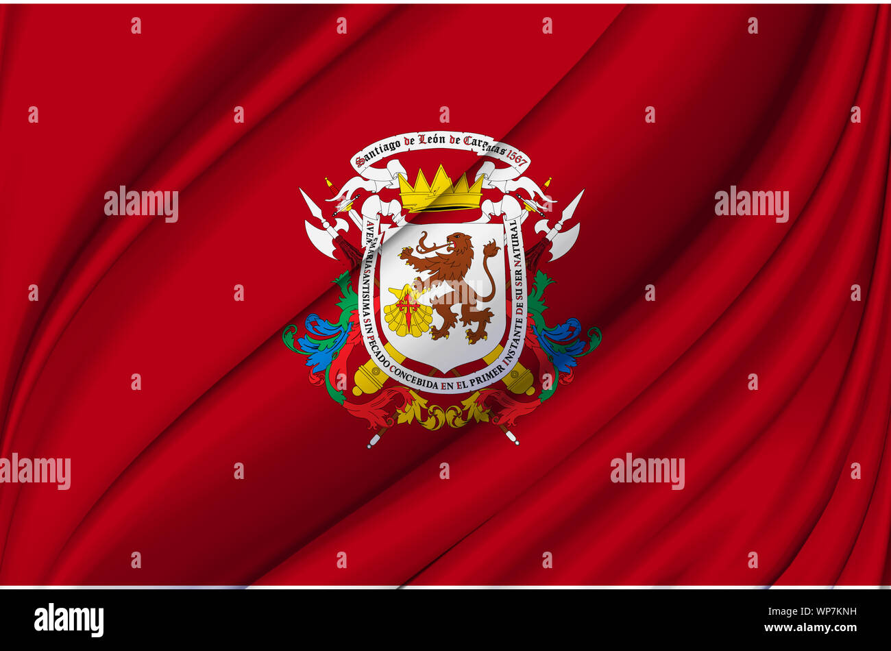 Caracas waving flag illustration. Regions of Venezuela. Perfect for ...