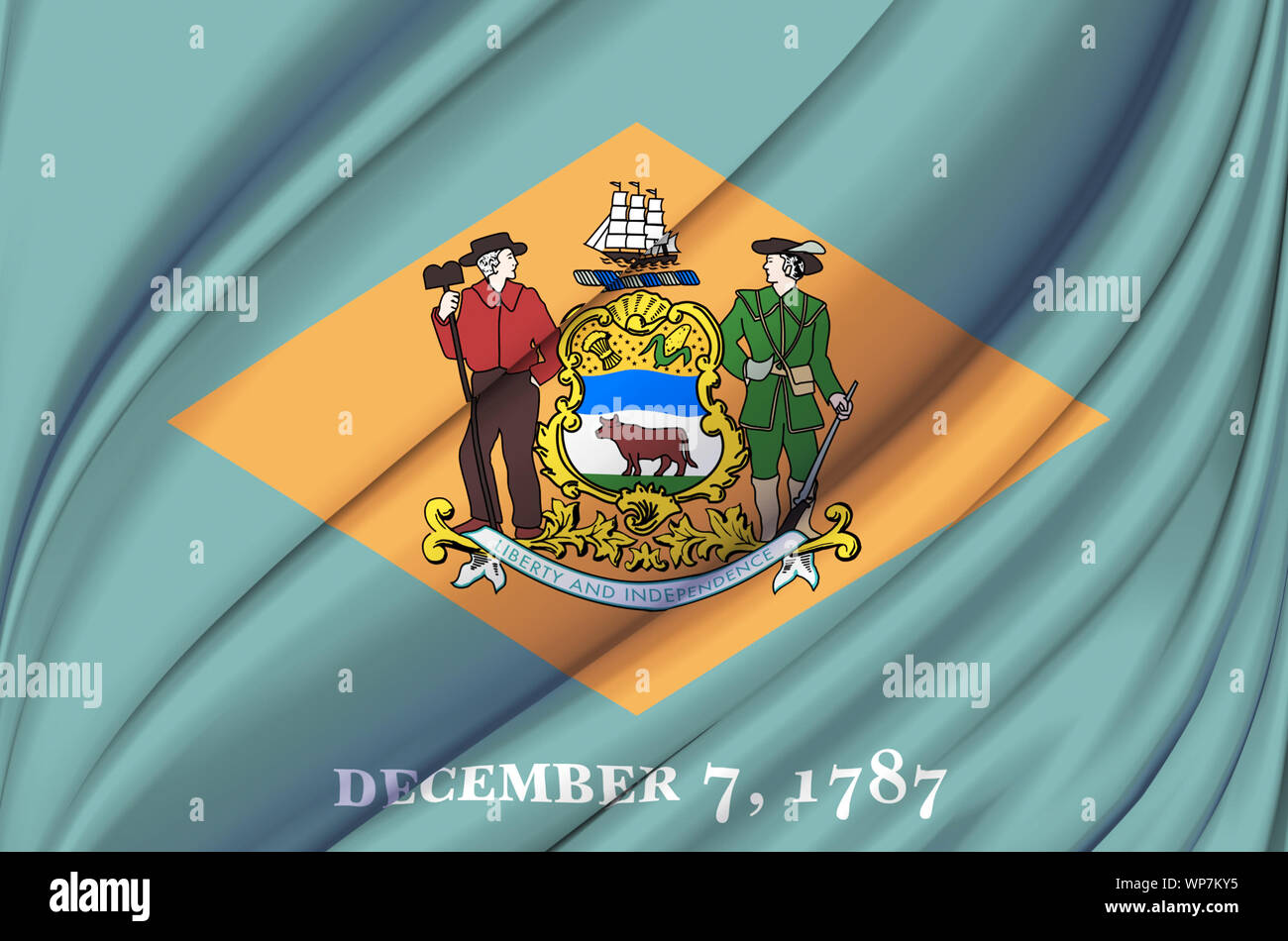 Delaware waving flag illustration. US states. Perfect for background ...