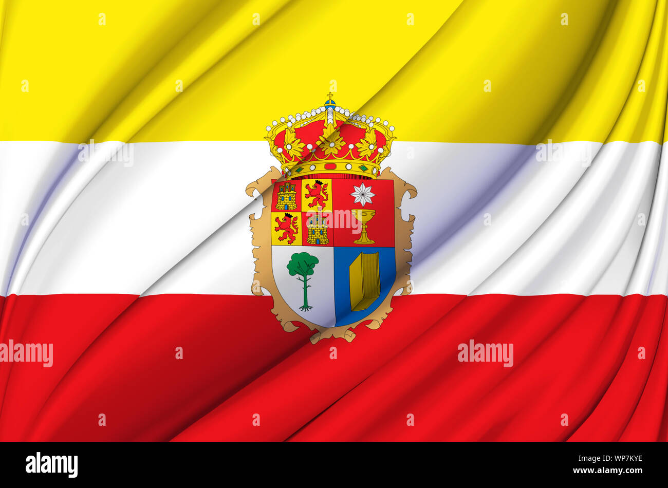 Cuenca waving flag illustration. Regions and cities of Spain. Perfect ...