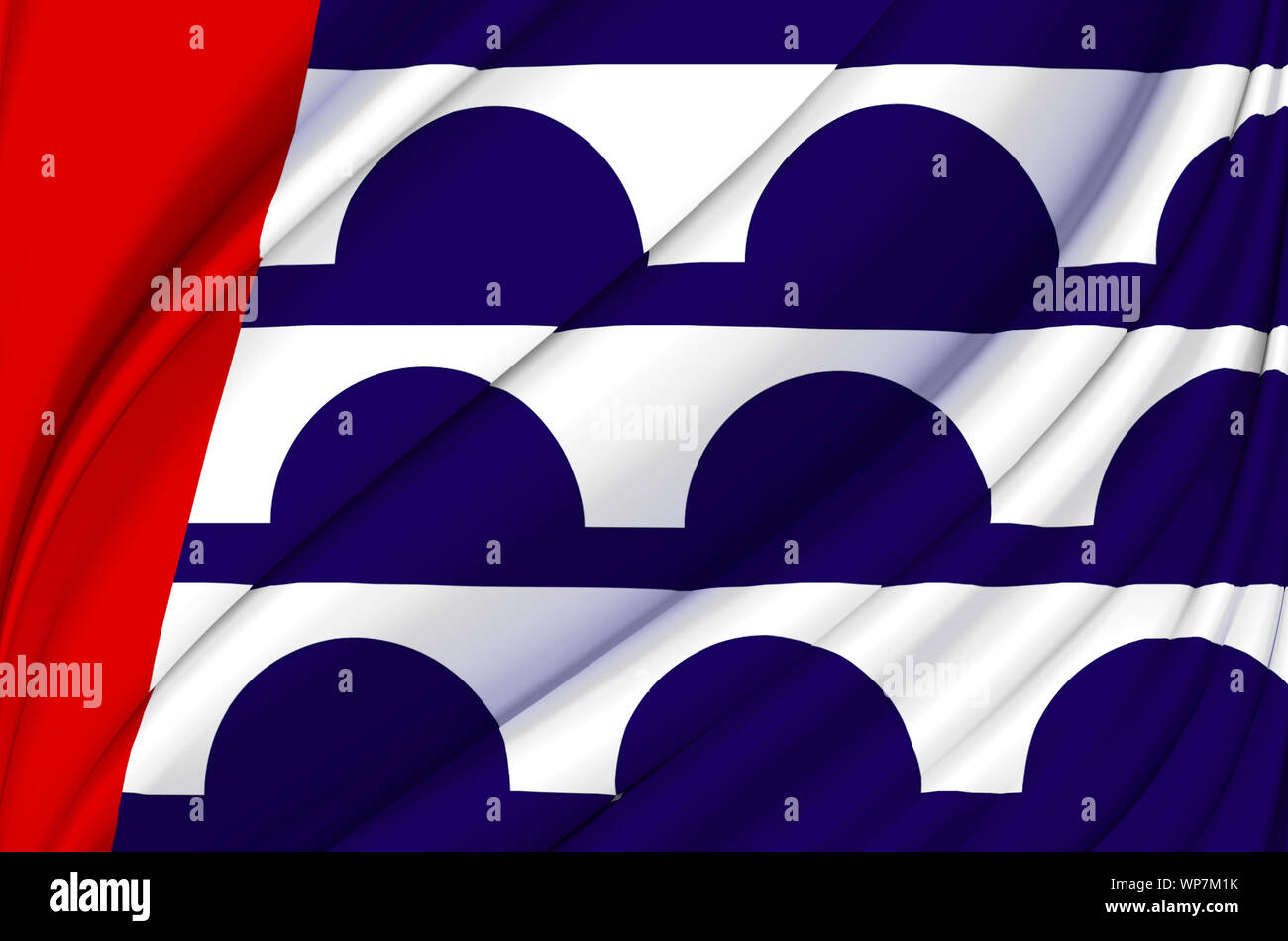 Des Moines waving flag illustration. Regions and Cities of the United ...