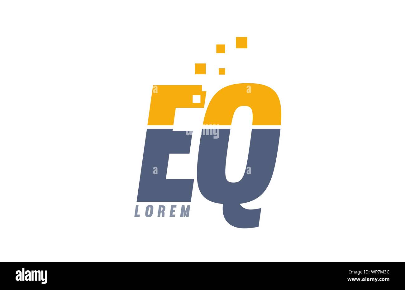 yellow blue EQ E Q alphabet letter logo icon design suitable for a ...
