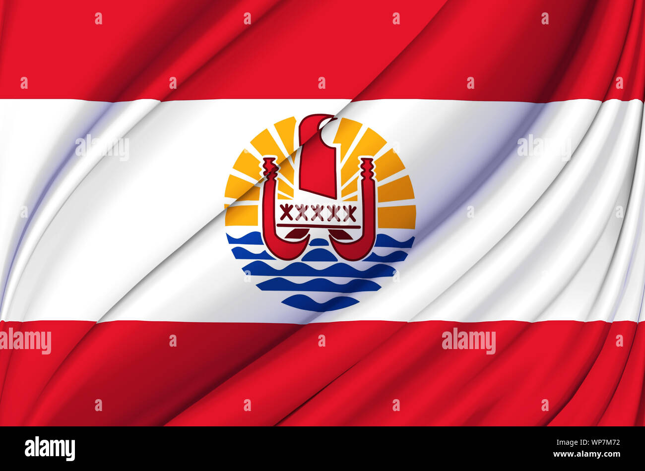 French Polynesia waving flag illustration. Countries of Australia and ...