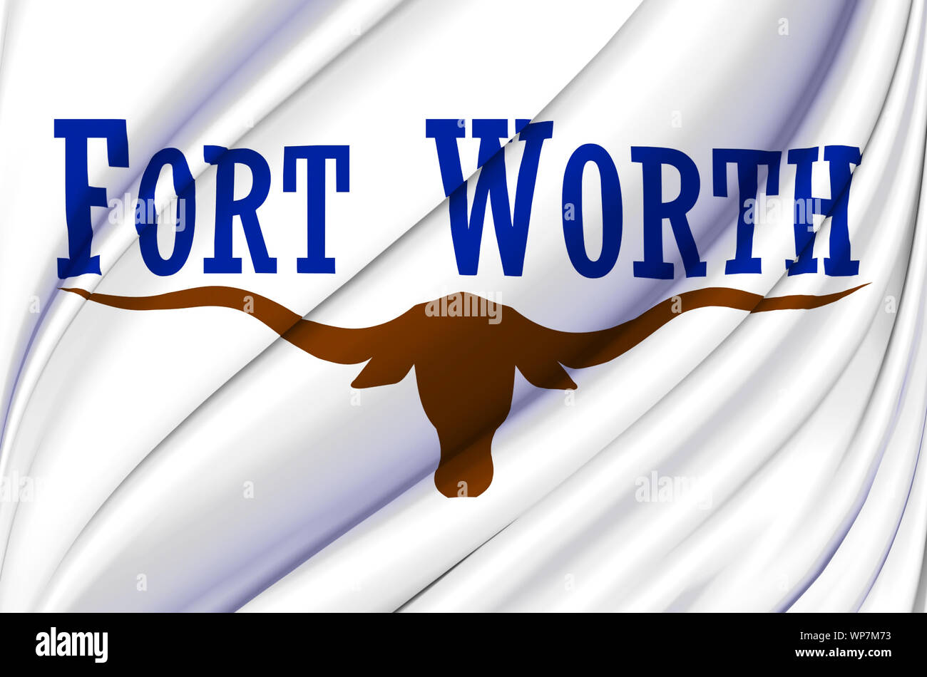 Fort Worth Texas waving flag illustration. Regions and Cities of the ...