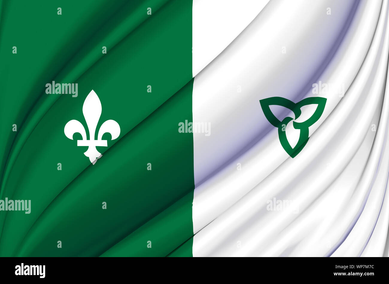 Franco-Ontarian waving flag illustration. States, cities and Regions of ...