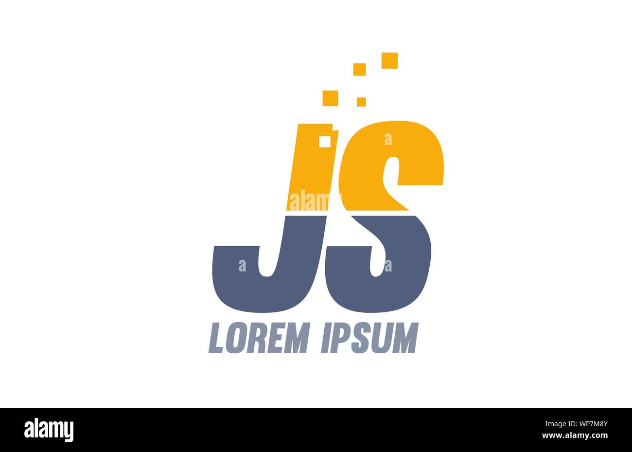 yellow blue JS J S alphabet letter logo icon design suitable for a ...