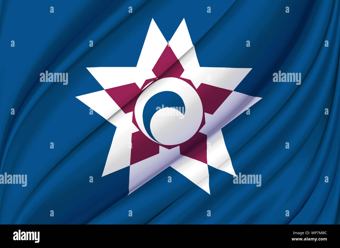 Hakodate waving flag illustration. Regions of Japan. Perfect for background and texture usage ...