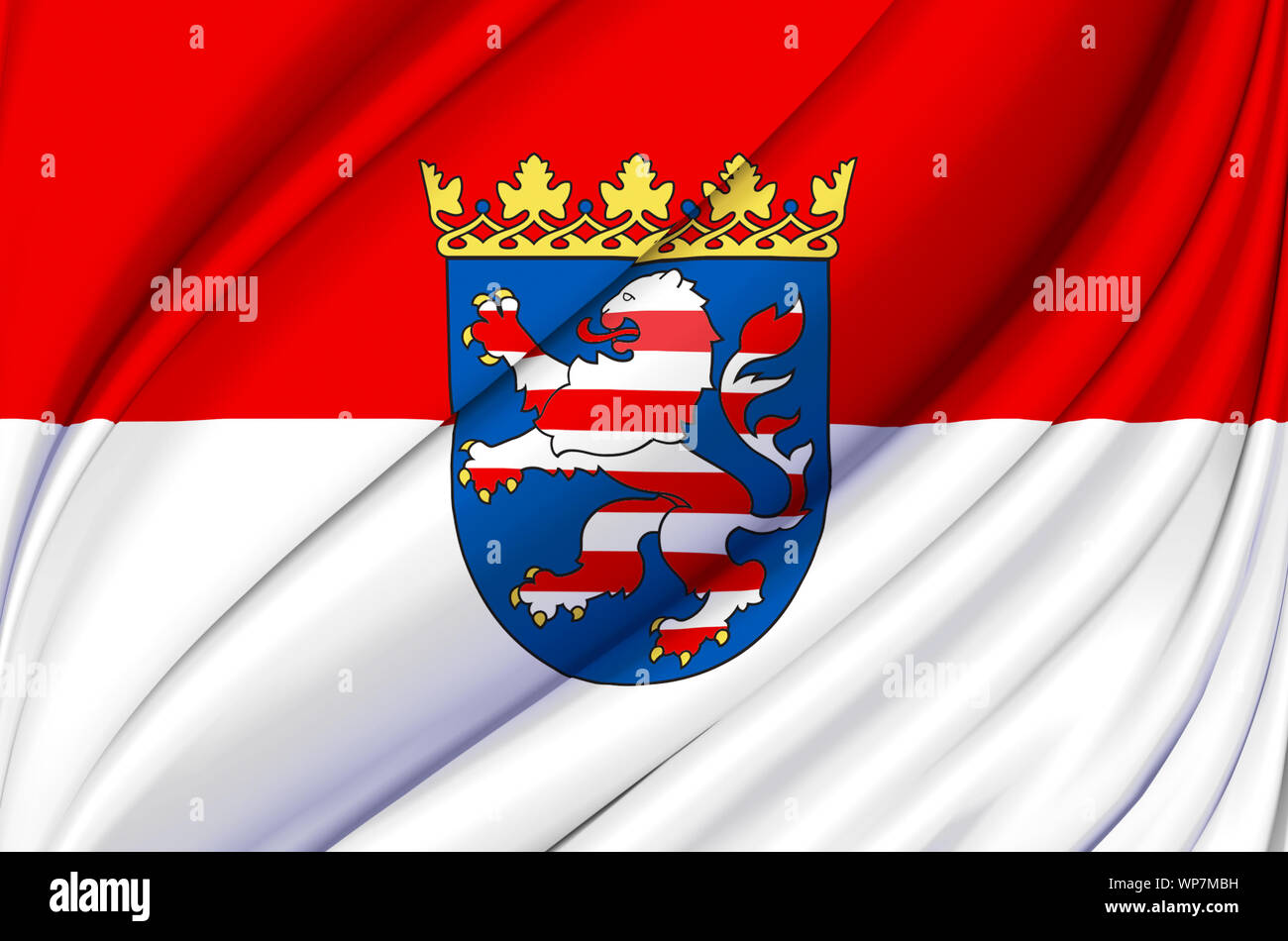 Hesse waving flag illustration. Federal state of Germany. Perfect for ...