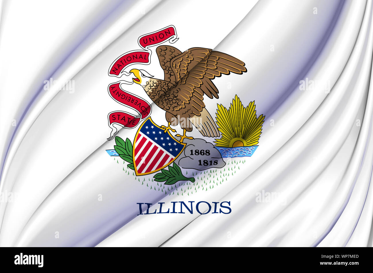 Illinois waving flag illustration. US states. Perfect for background ...