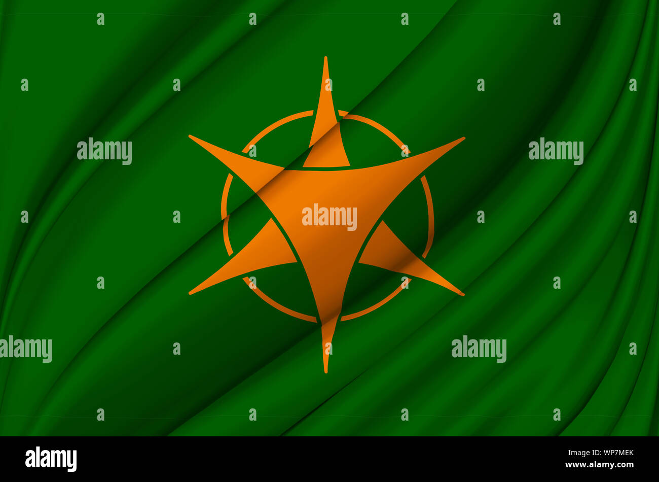 Horonobe waving flag illustration. Regions of Japan. Perfect for ...