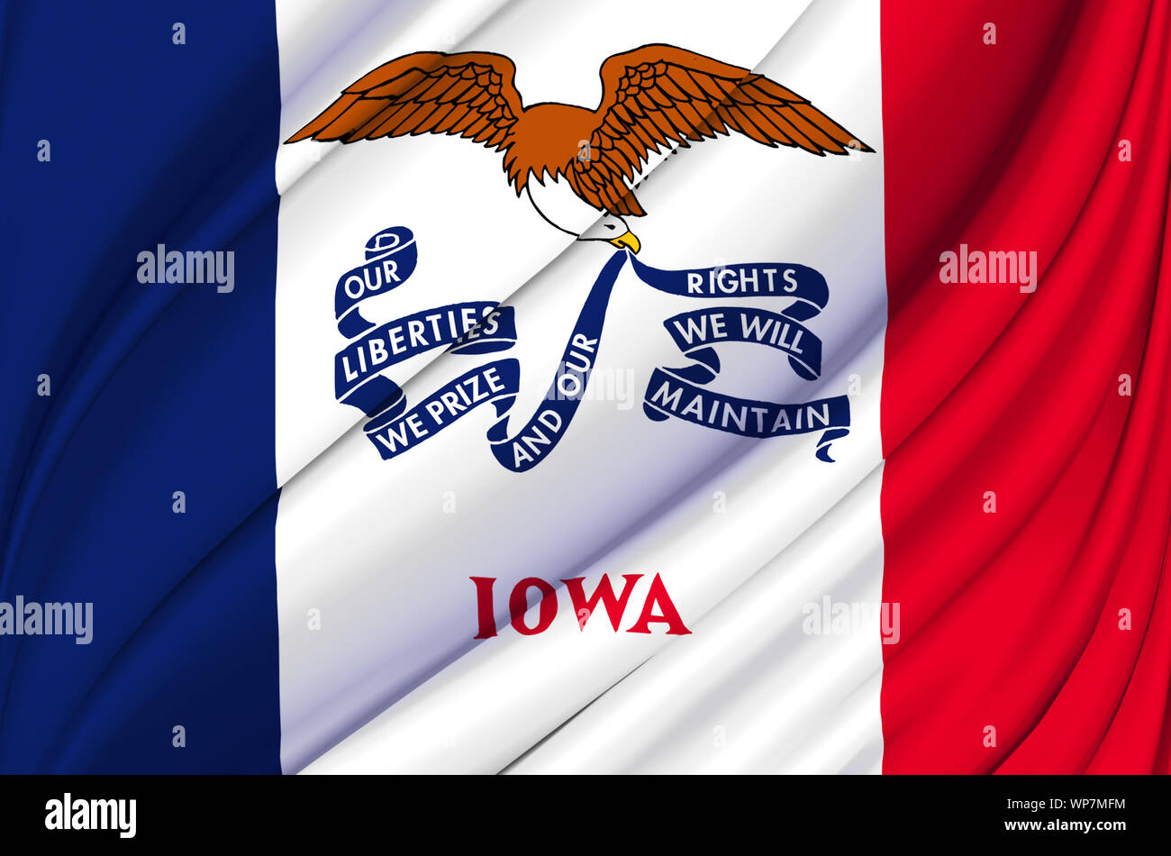 Iowa waving flag illustration. US states. Perfect for background and ...