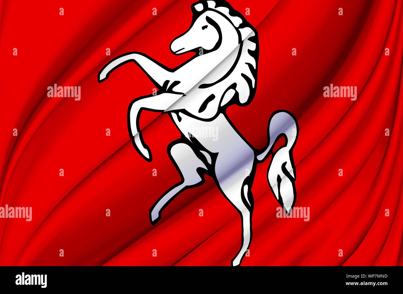 Kent waving flag illustration. Regions of England and United Kingdom ...