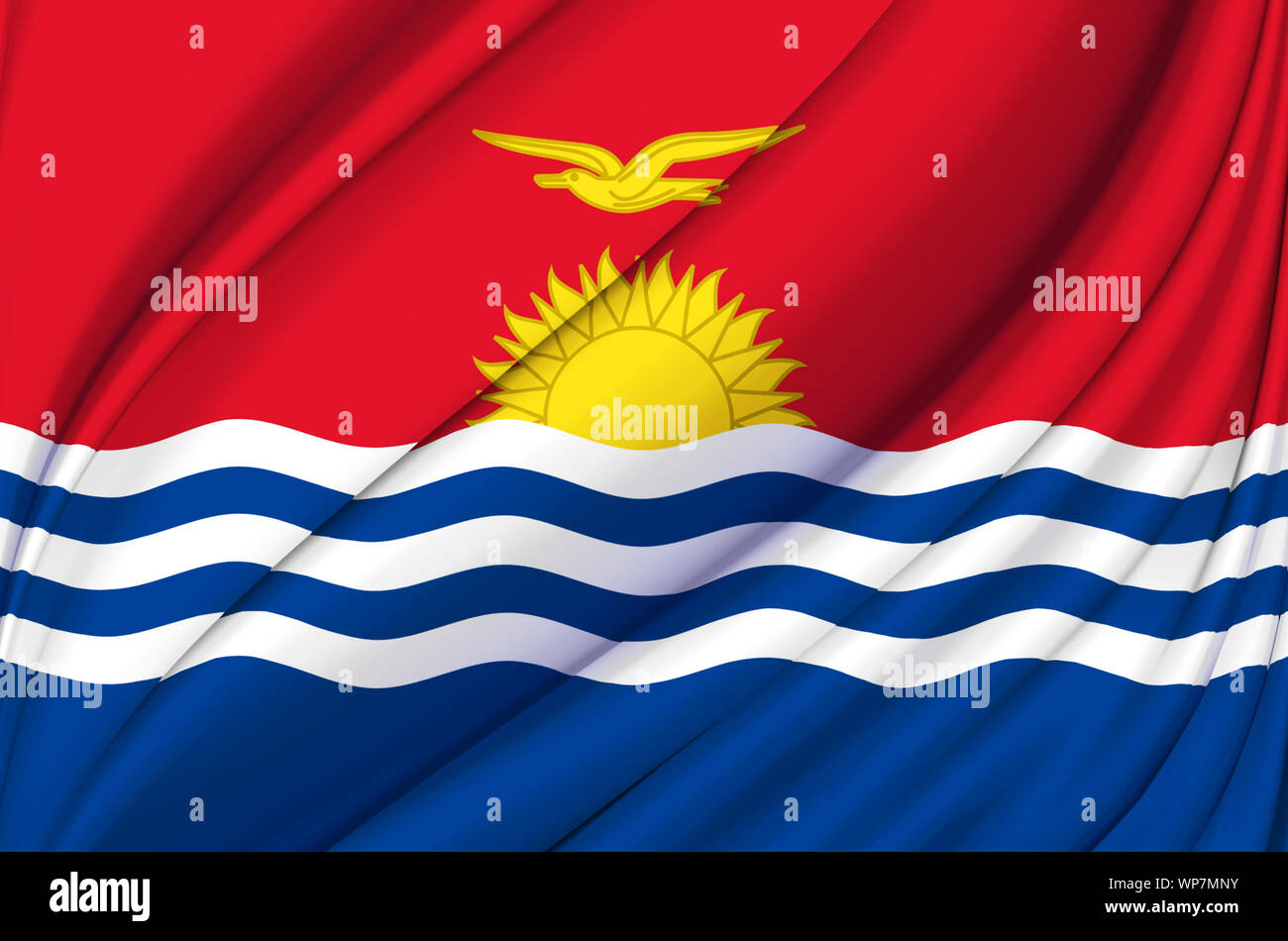 Kiribati waving flag illustration. Countries of Australia and Oceania ...