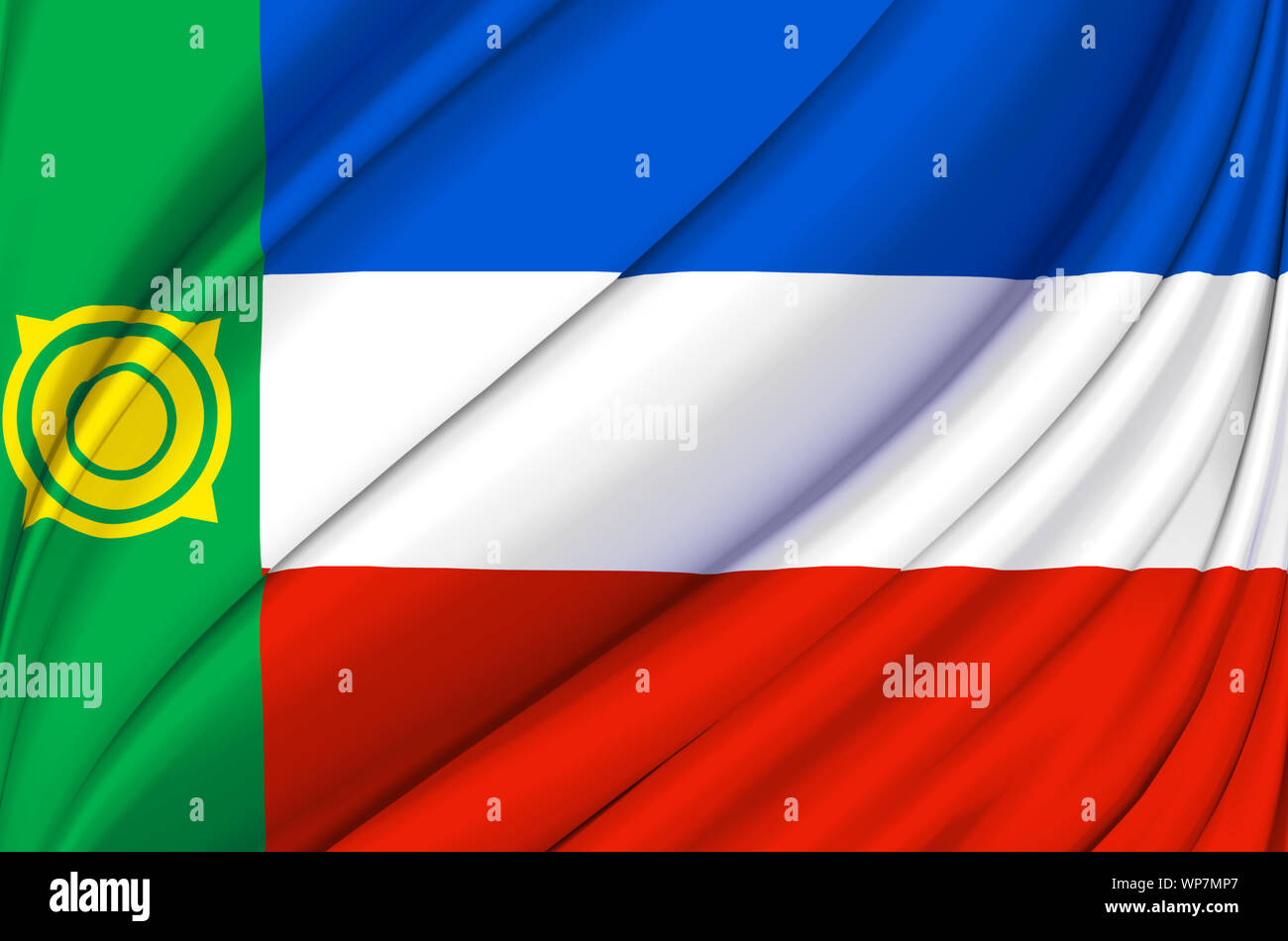 Khakassia waving flag illustration. Regions of Russia. Perfect for ...