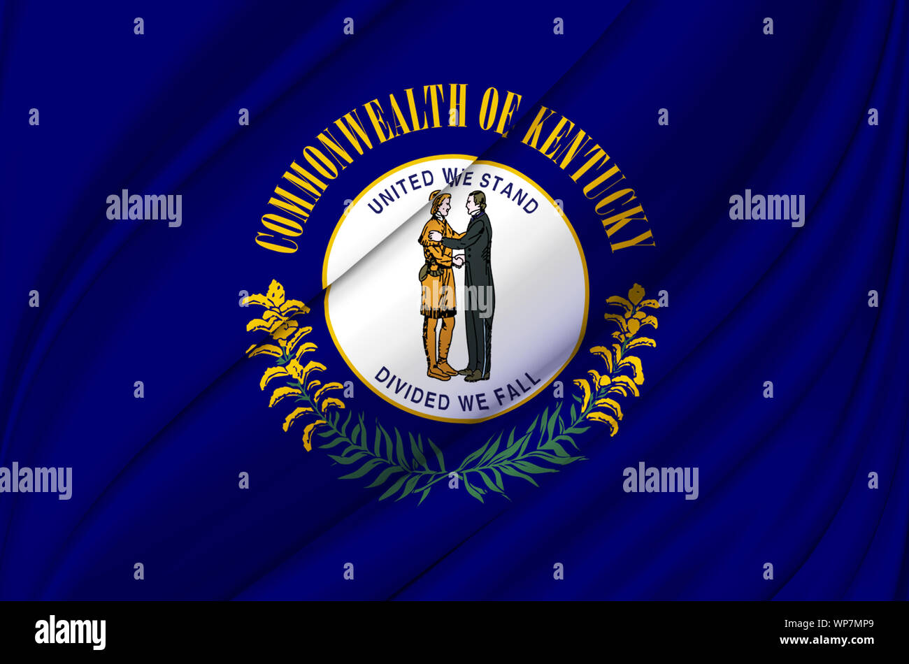 Kentucky waving flag illustration. US states. Perfect for background ...