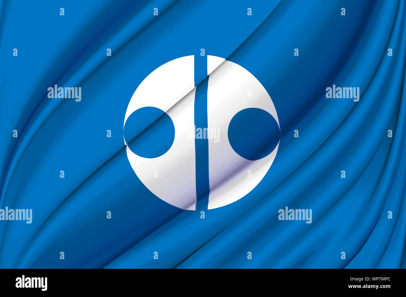 Kitami waving flag illustration. Regions of Japan. Perfect for ...