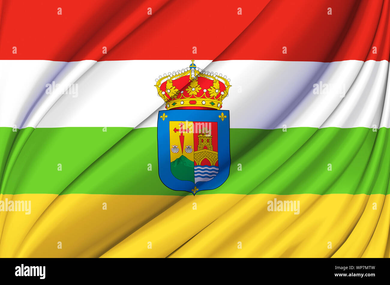 La Rioja waving flag illustration. Regions and cities of Spain. Perfect ...