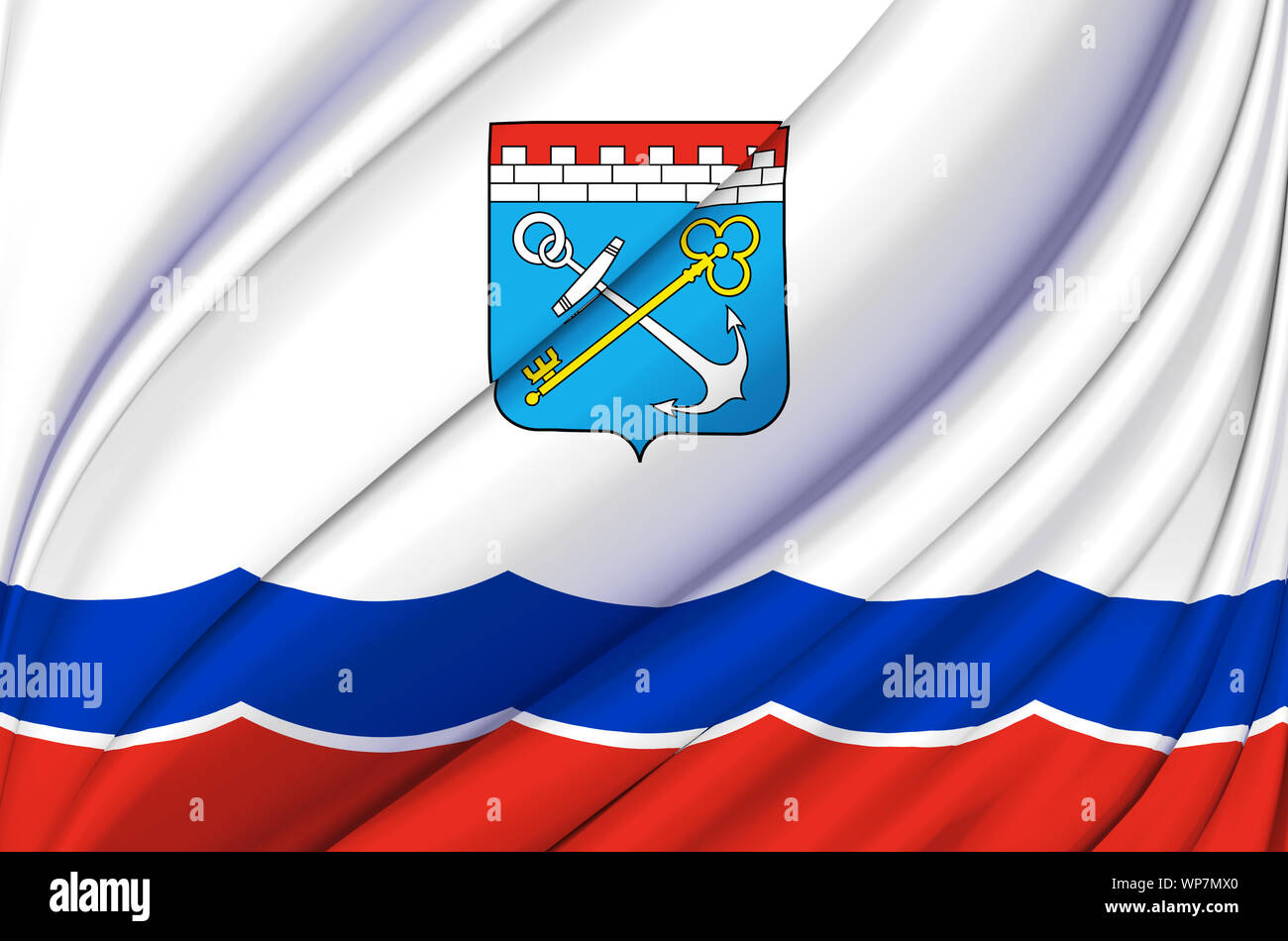 Leningrad waving flag illustration. Regions of Russia. Perfect for ...