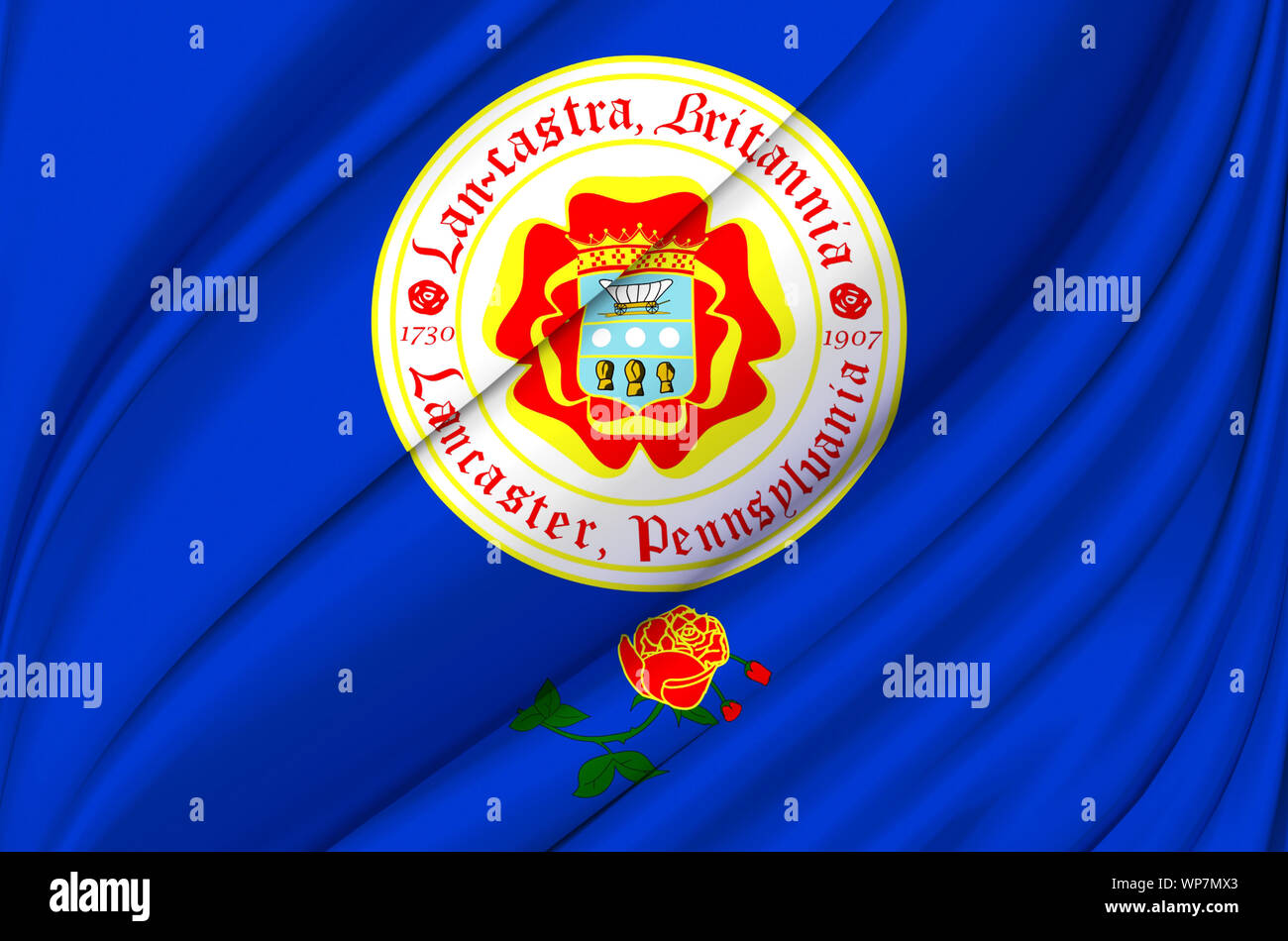 Lancaster Pennsylvania waving flag illustration. Regions and Cities of ...