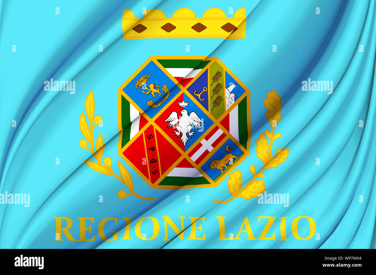 Lazio waving flag illustration. Regions of Italy. Perfect for ...