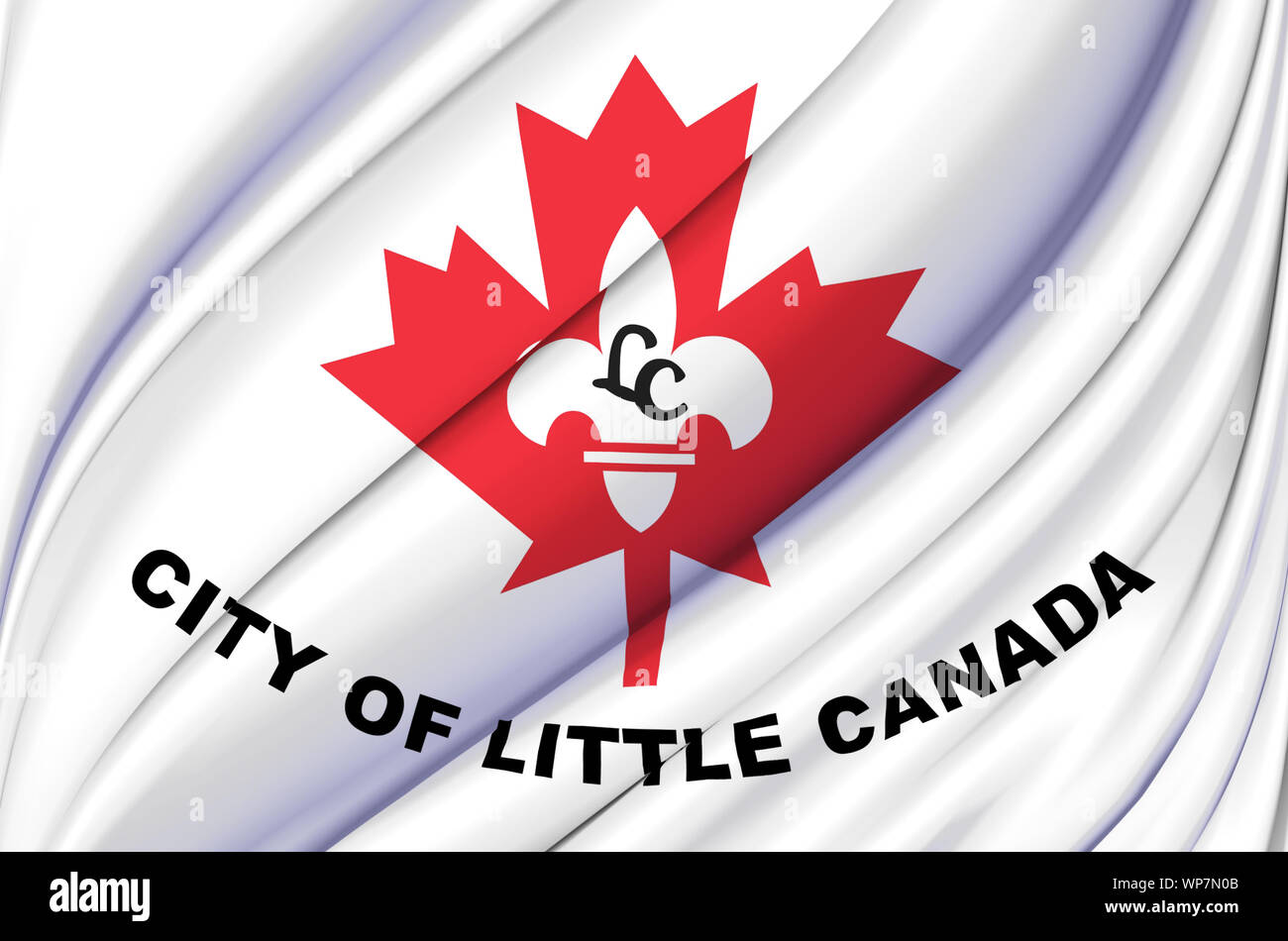 Little Canada Minnesota waving flag illustration. Regions and Cities of ...