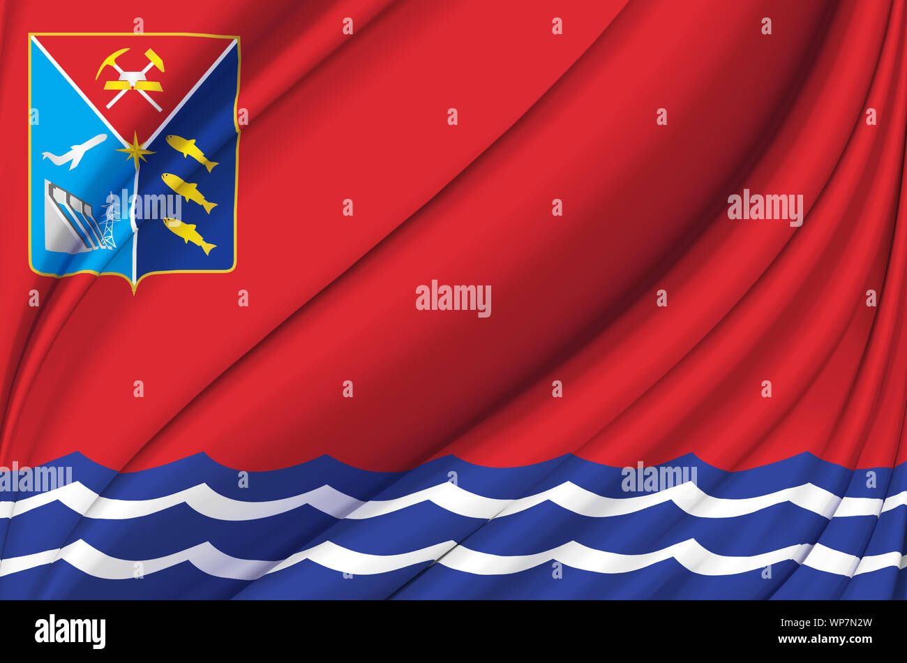 Magadan waving flag illustration. Regions of Russia. Perfect for ...