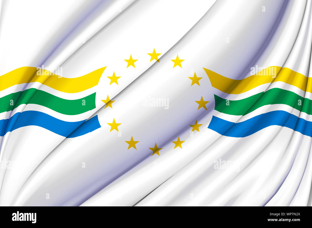 Los Rios waving flag illustration. Regions of Chile. Perfect for ...