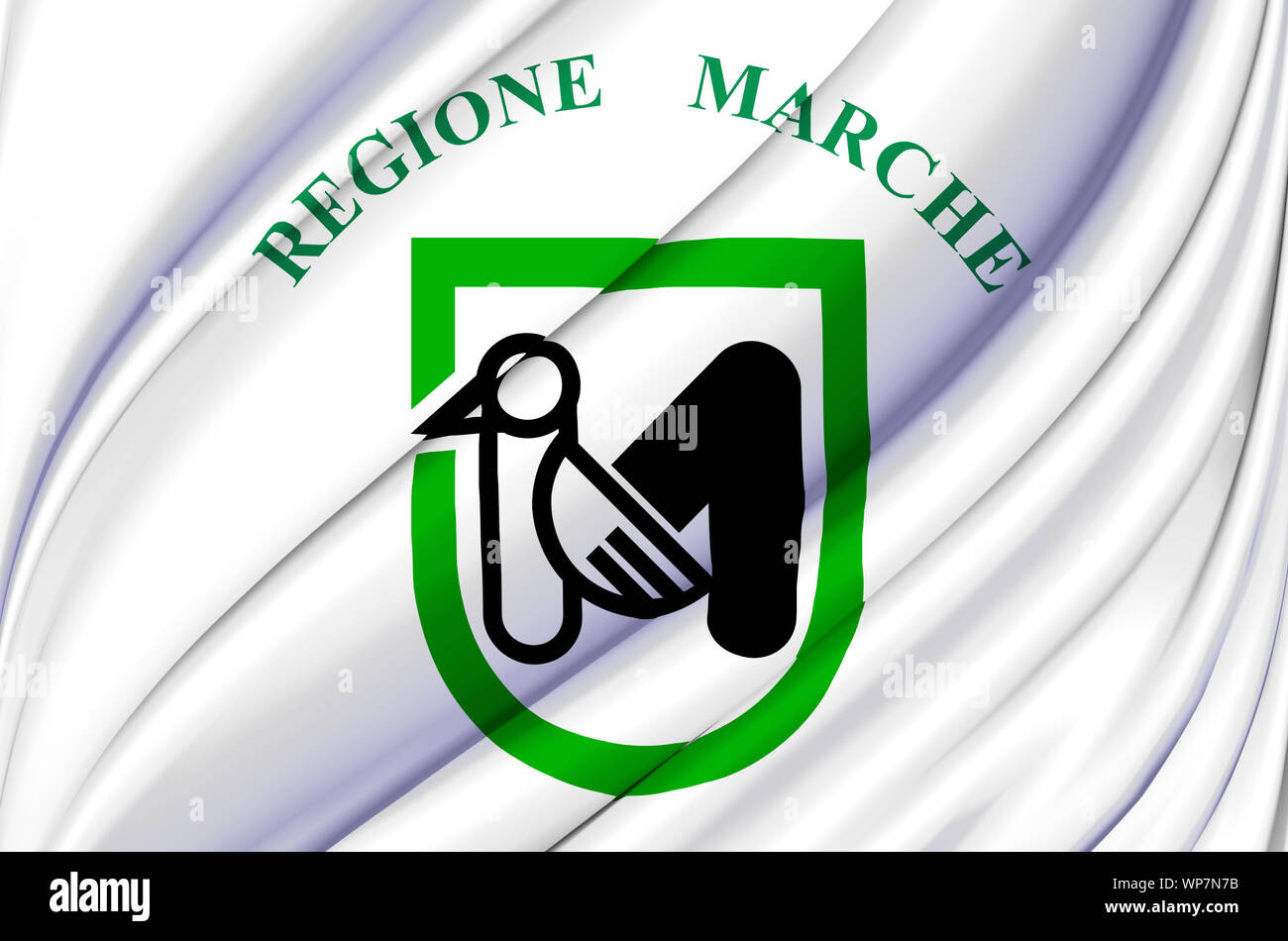 Marche waving flag illustration. Regions of Italy. Perfect for ...