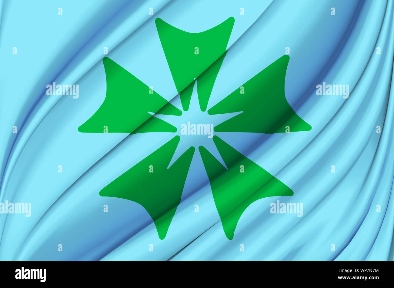 Memuro waving flag illustration. Regions of Japan. Perfect for ...