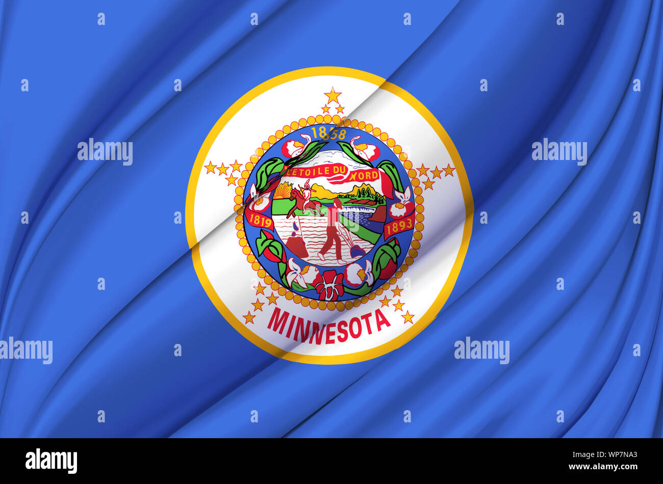 Minnesota waving flag illustration. US states. Perfect for background ...