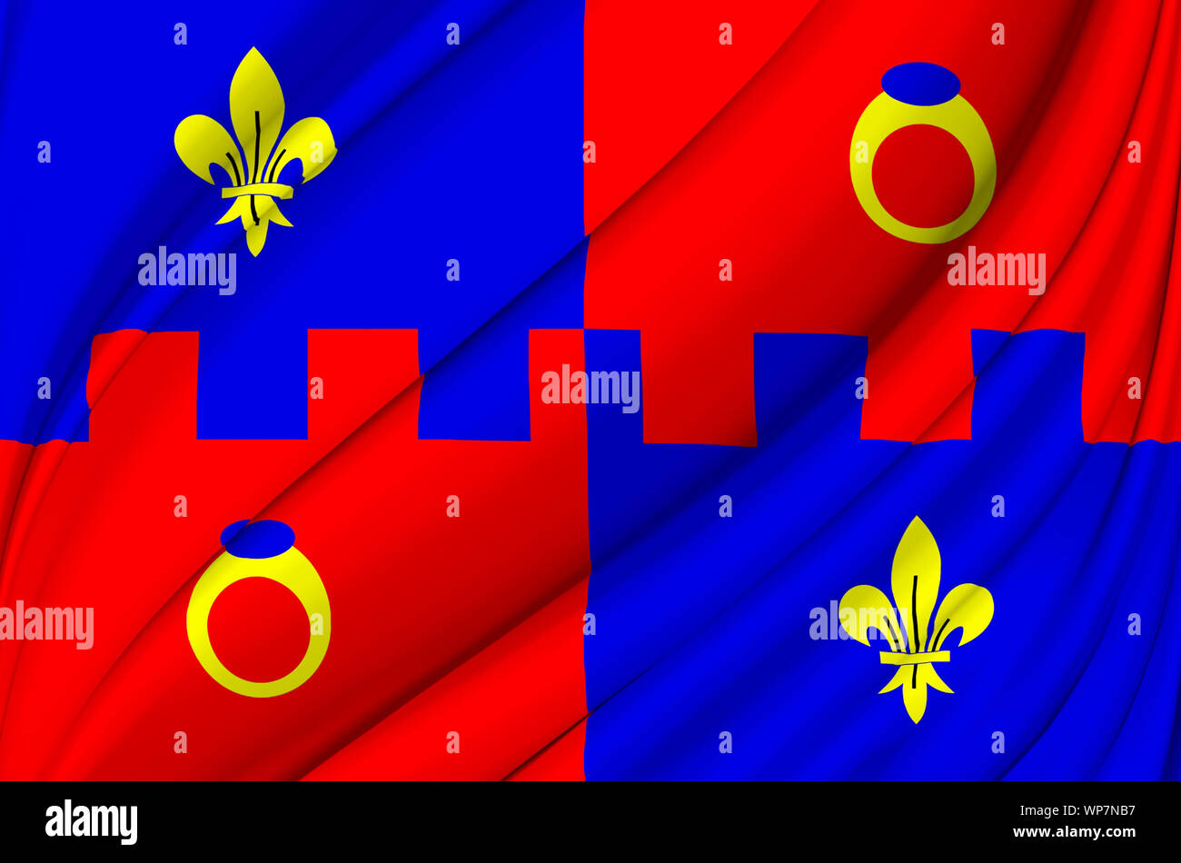 Montgomery County waving flag illustration. Regions and Cities of the ...