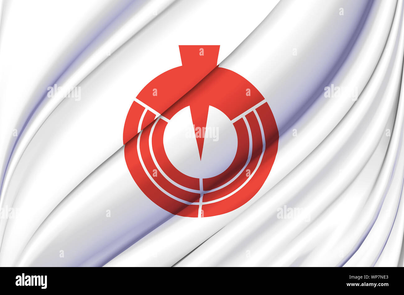 Nanporo waving flag illustration. Regions of Japan. Perfect for ...