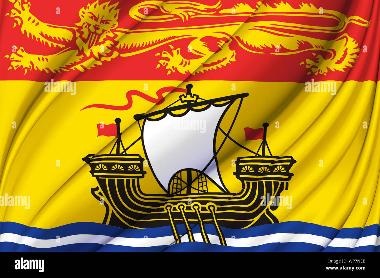 New Brunswick waving flag illustration. States, cities and Regions of ...