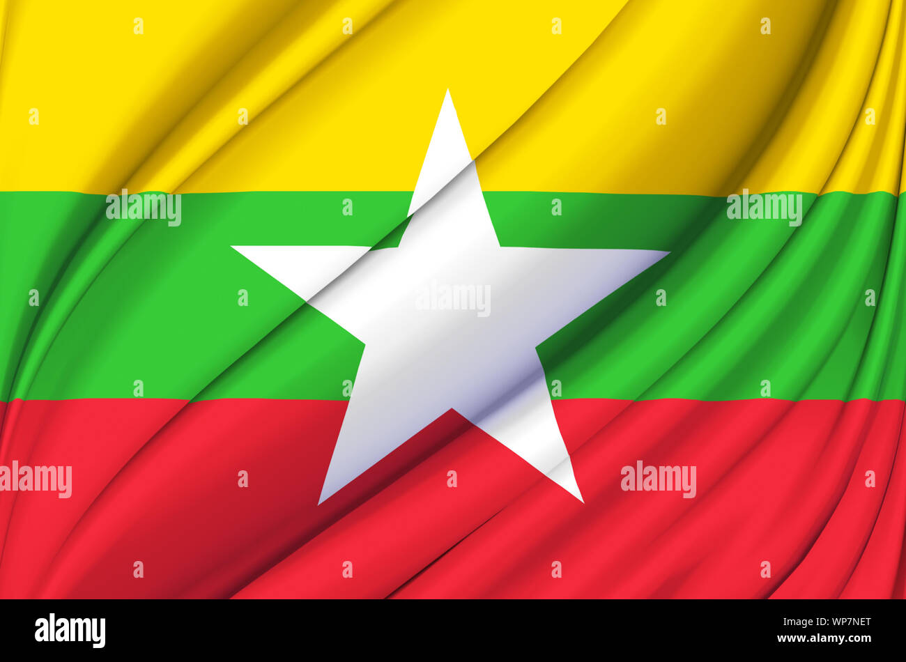 Myanmar waving flag illustration. Countries of Asia. Perfect for ...