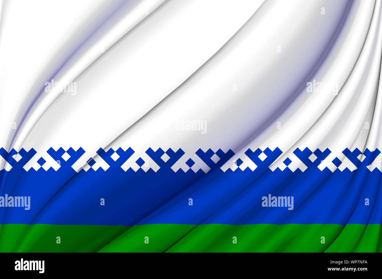 Nenets Autonomous District waving flag illustration. Regions of Russia ...