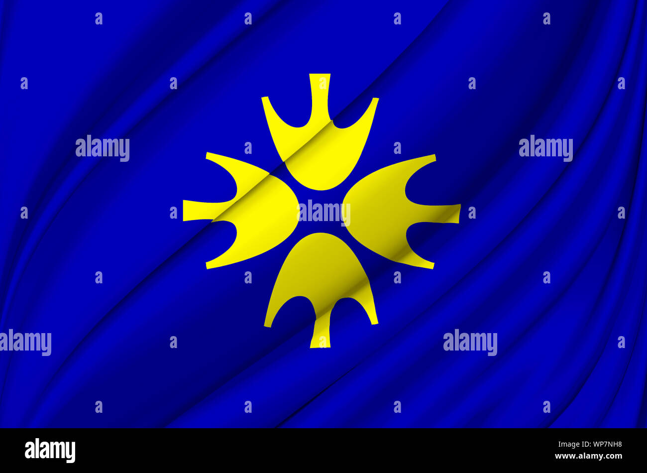 Niikappu waving flag illustration. Regions of Japan. Perfect for ...