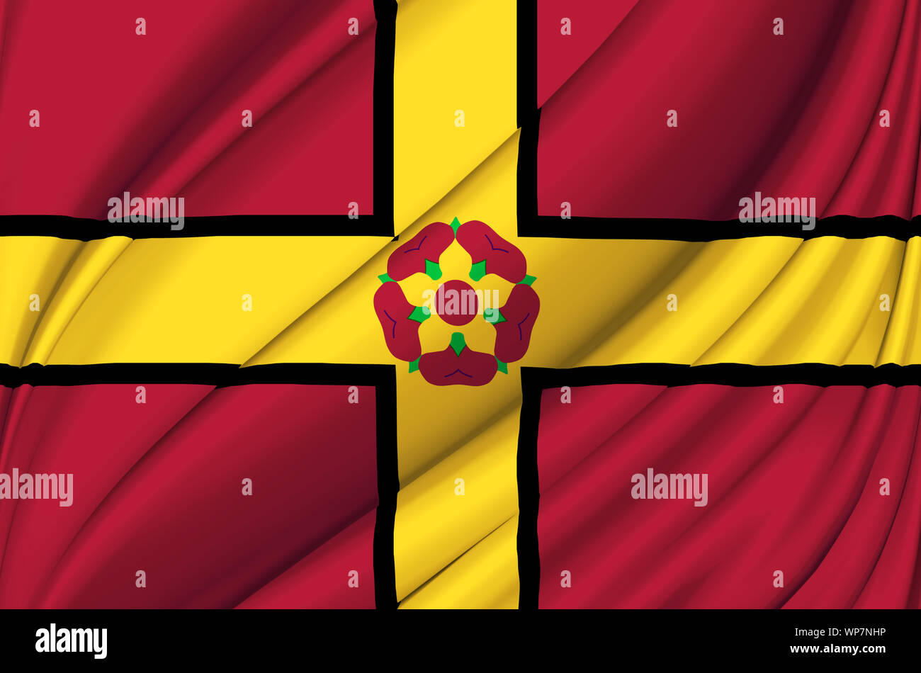 Northamptonshire waving flag illustration. Regions of England and ...