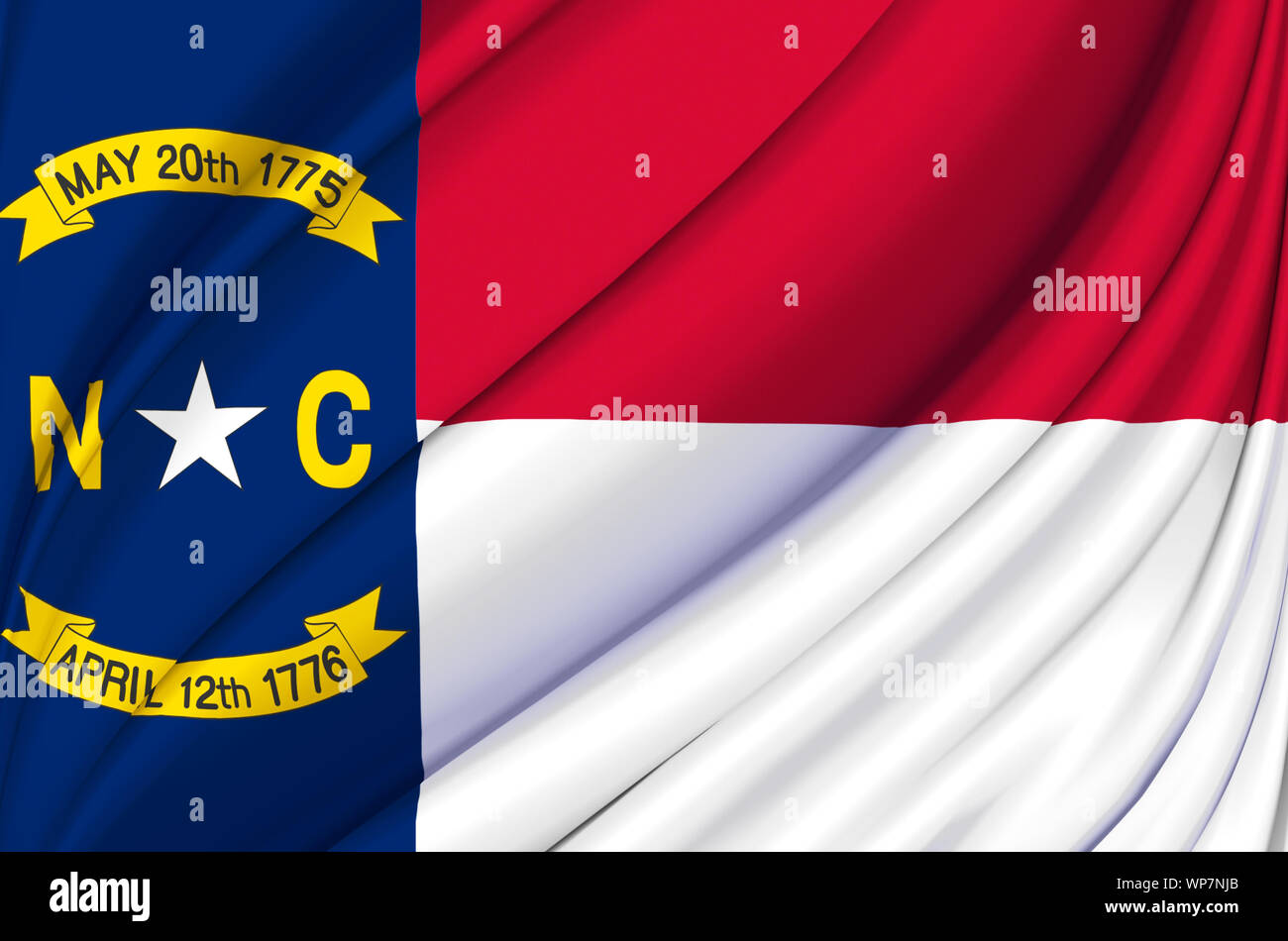 North Carolina waving flag illustration. US states. Perfect for ...
