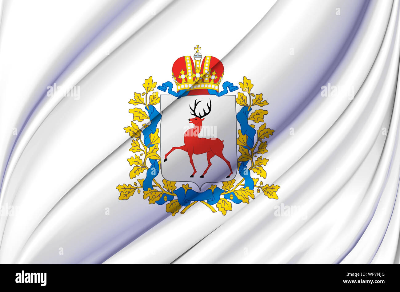 Nizhny Novgorod Region waving flag illustration. Regions of Russia ...