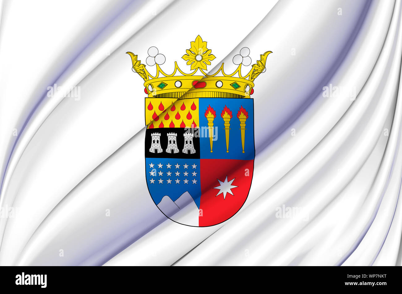 Nuble waving flag illustration. Regions of Chile. Perfect for ...