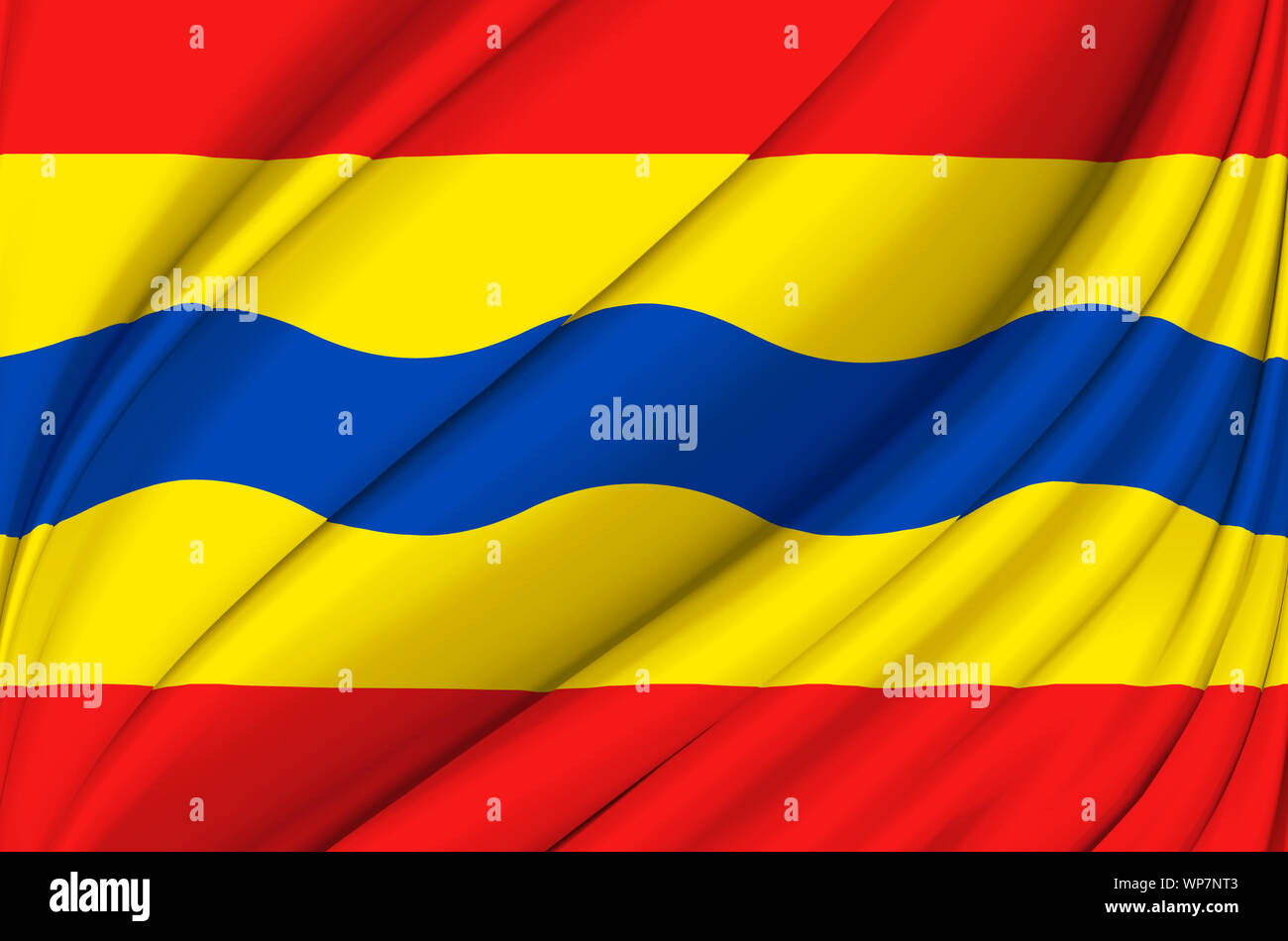 Overijssel waving flag illustration. Regions of the Netherlands ...