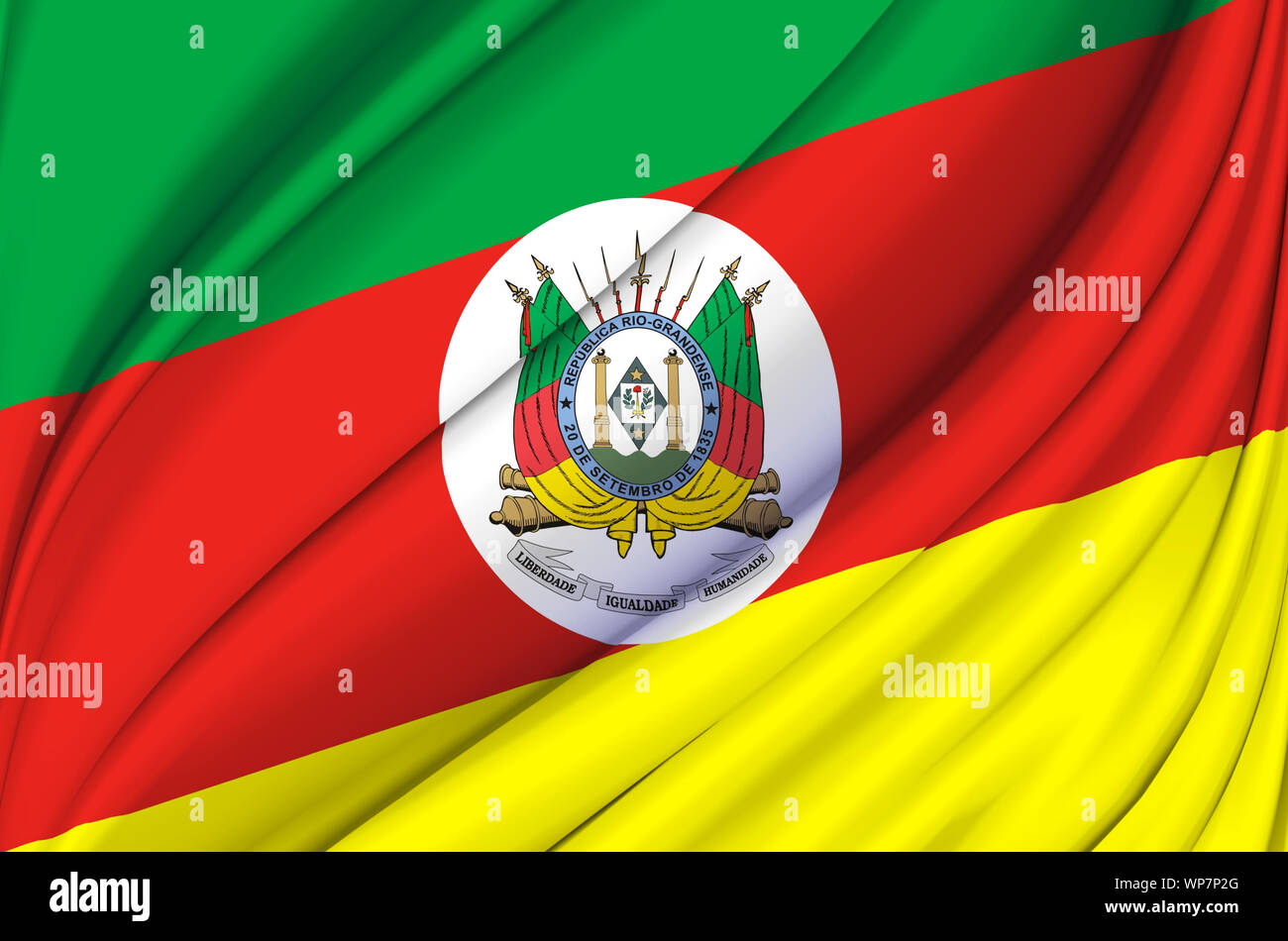 Rio Grande Do Sul waving flag illustration. Brazilian states. Perfect ...